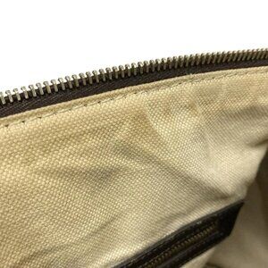 Gucci | Bags | Auth Gucci Gg Pattern Shelly Web 24725 Dark Brown Beige ...